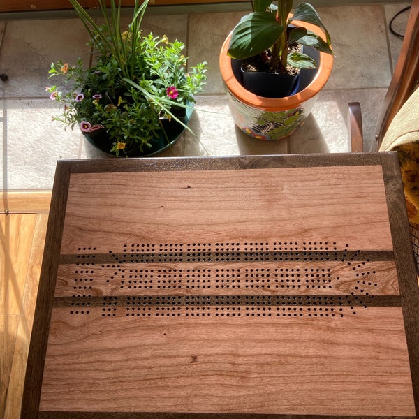 Handcrafted Stained Wood Cribbage Table, Side Table - Etsy