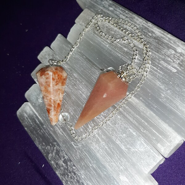 Sunstone Faceted Cone Pendulum Healing Dowsing Crystal Pendulum, Energizing Faceted Dowsing ...