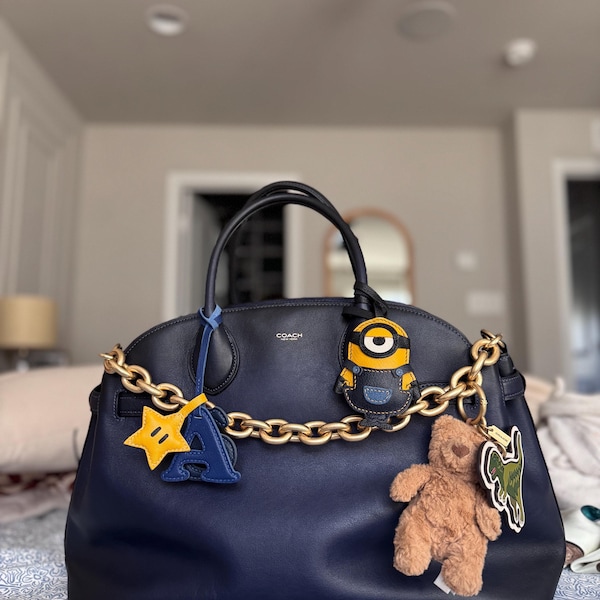 Leather Minion Charm, Handmade Minion Charm, Cute Minion Leather ...