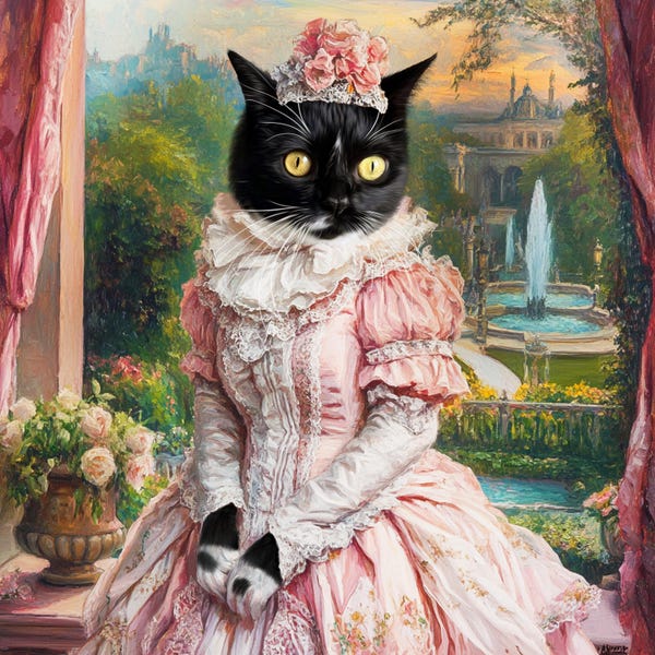Custom Princess Royal Pet Portrait, Royal Cat Painting, Royal Cat, Dog ...