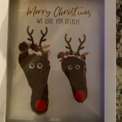Christmas Footprint Reindeer / Xmas Art Craft / Baby Kids Toddler Foot ...