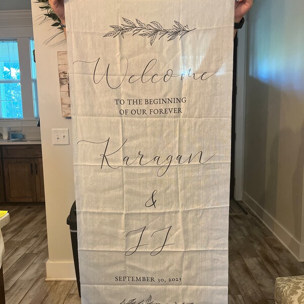 Wedding Welcome Sign, Wedding Welcome Sign, Fabric Sign, Custom Wedding ...