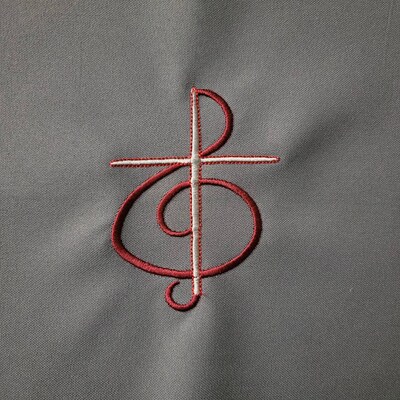 Treble Clef Cross Machine Embroidery Design - Etsy