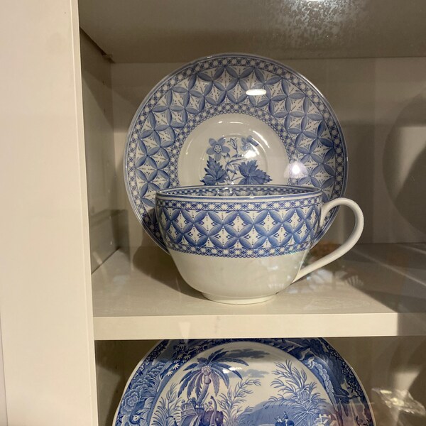 Display Cabinet Cobalt Dinner Plates Pair Caverswall Fine English China ...