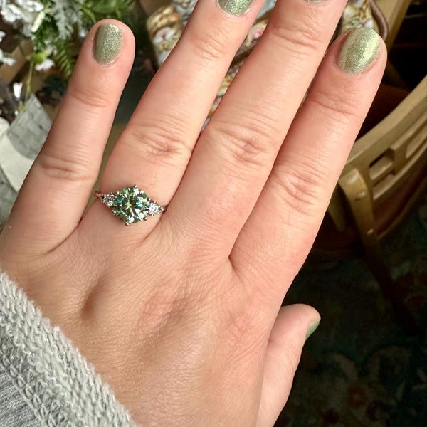 1ct | 2ct Fire Moissanite Ring | Brilliant Round Cut Moissanite ...