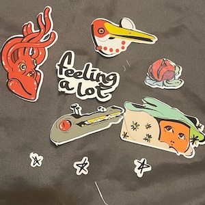 Moody and Pink Sticker Pack, Small Sticker Pack, Relatable Stickers - Etsy