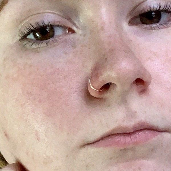 Nose Ring Hoop Adjustable C, 22g Gold Open Nose Hoop, Stud Jewelry ...