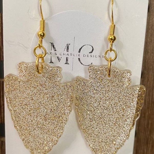 KC Chiefs Fans - Red and Gold Sparkle Earrings - KC Chiefs Earrings - Chiefs Sparkle Earrings ...