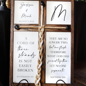 A Cord of Three Strands Unity Ceremony Braided Cross Sign With Custom ...