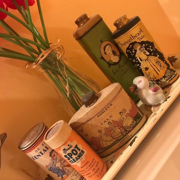 Vintage Red Floral Tins Collection of 3 Vintage Tins Farmhouse Decor ...