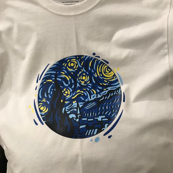 The Starry Night SVG Layered File Digital Illustration, Digital ...