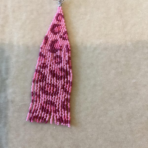 Waterfall Beaded Earring Pattern: Brick Stitch Fringe Bead, Miyuki ...