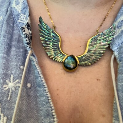 KHEPRI RISING Abalone Shell Necklace Egyptian Scarab Jewelry - Etsy