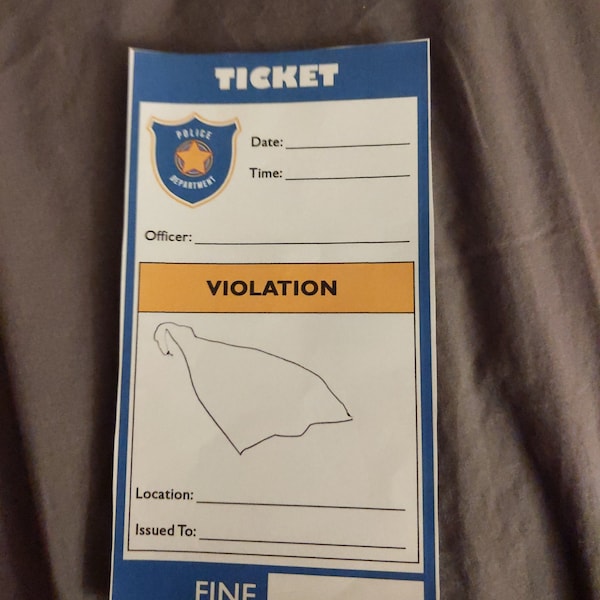 Pretend Play Police Tickets (police Party). Printable. Instant Download ...