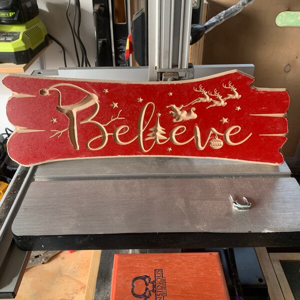 Believe Log CNC Cut File - Etsy