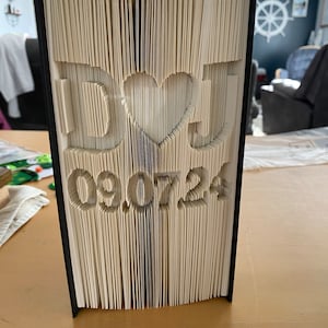 Custom Book Fold PATTERN Initials & Date, Wedding and Date Book Fold ...