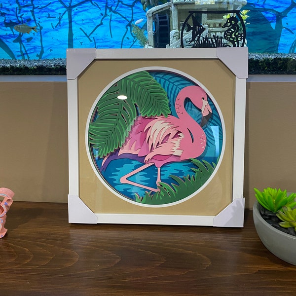 3D FLAMINGO Svg - TROPICAL Shadow Box - for Cricut - for Silhouette - Etsy