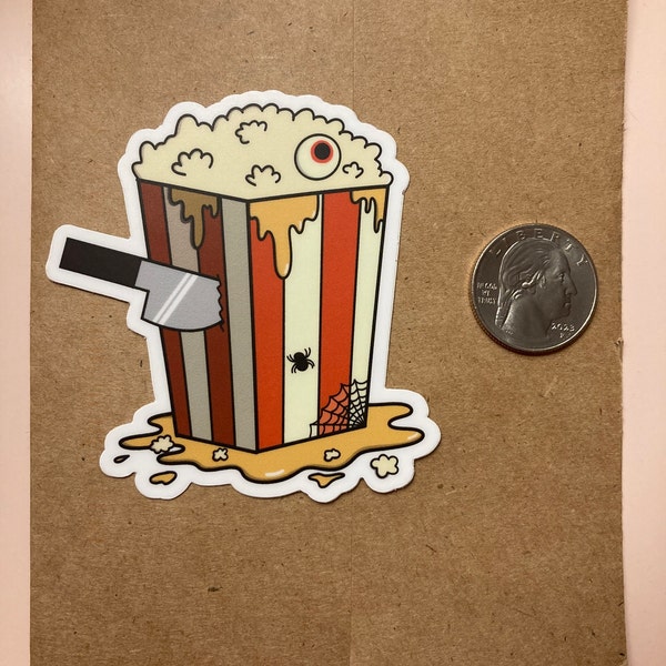 Spooky Movie Popcorn Holographic Sticker: Scary Retro Horror - Etsy