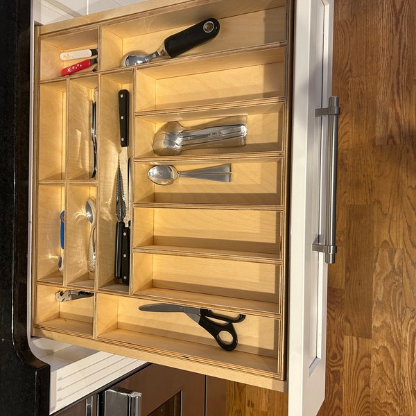 Custom Kitchen Drawer Organizer for Utensils - Organizer for Silverware ...