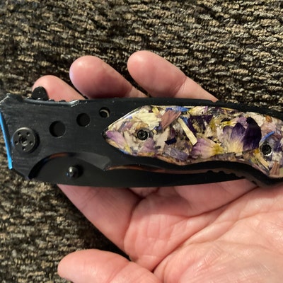 Funeral Flower Knife, Memorial Knife, Knife Made With Flower Petals ...
