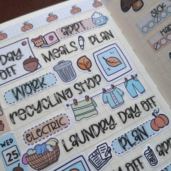 Organise / Declutter Stickers Self Care Stickers Featuring Little ...
