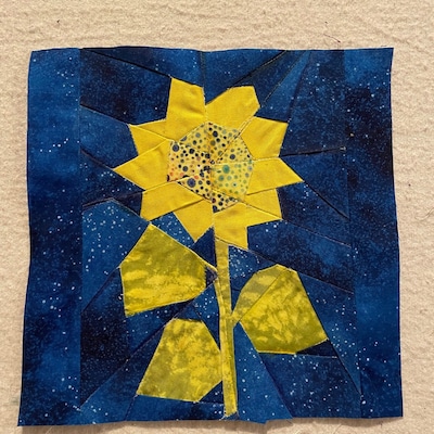 Sunflower Paper Pieced Quilt Block Pattern 2 Sizes - Etsy