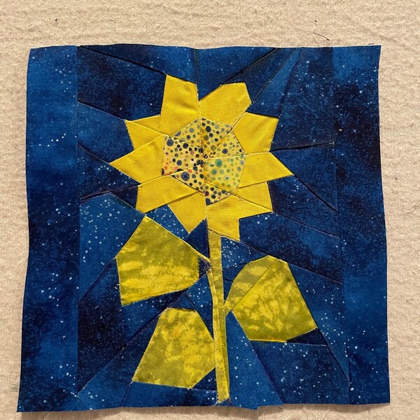 Sunflower Paper Pieced Quilt Block Pattern - 2 Sizes! - Etsy