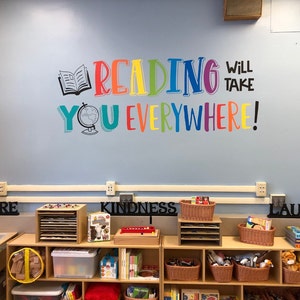 Reading Will Take You Everywhere Wall Decal Classroom Vinyl Library ...