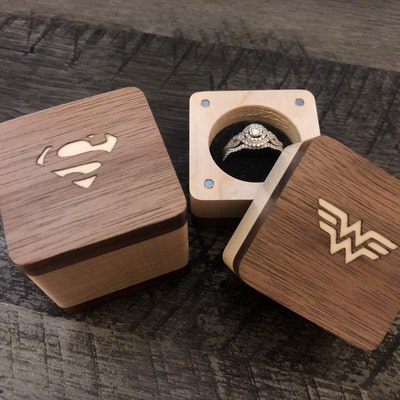 Wooden Sliding Ring Box for Angagement. Handmade Wood Ring Box for ...