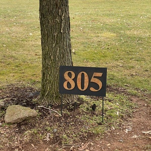 Large Address Sign Custom Metal Sign W/ Floating Numbers - Etsy