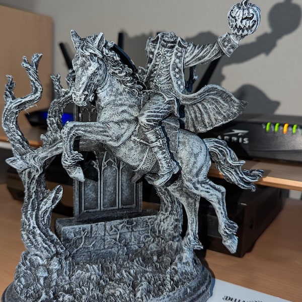 Headless Horseman Riding Statue, Hand Painted Resin Sculpture | Gothic ...
