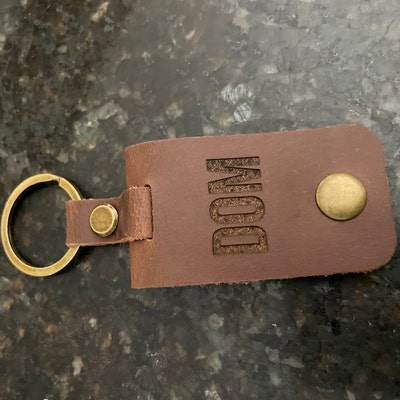 Personalized Photo Metal Tag Leather Keychain Engraved Leather Cover ...