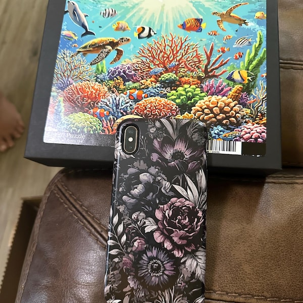 Lacey Leaf Organic Design Placemat. A Close-up View of Black Lacey ...