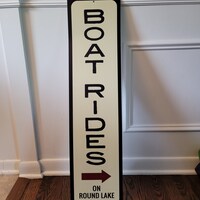 Boat Rides Sign, Personalized Vertical Lake Name Sign, Custom Arrow ...