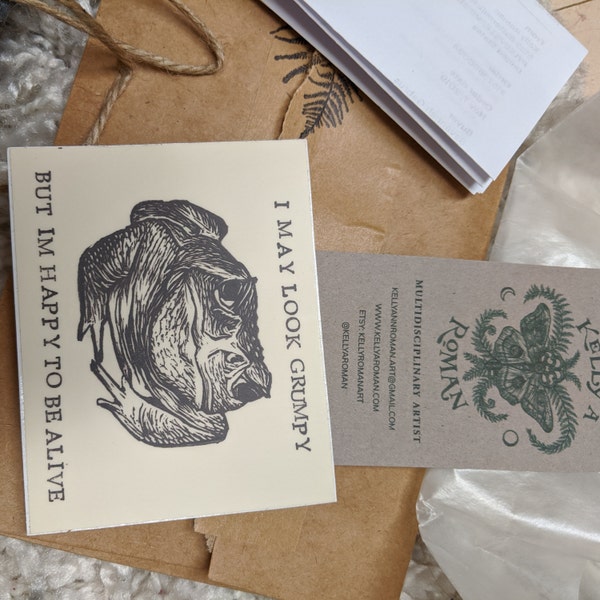 Toad I May Look Grumpy Vinyl Sticker - 4in X 3.25in - Frog Accessories ...