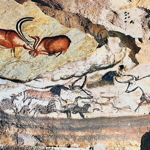 Lascaux Bison Cave Painting on Hanging Stone - Etsy