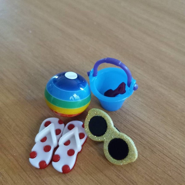 Beach Miniatures,miniature Deck Chair,mini Beach Ball,sunglasses ...