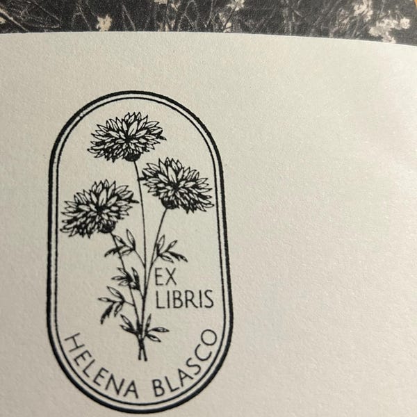 Custom Flower Ex Libris Stamp | Personalized Library Stamp - Etsy
