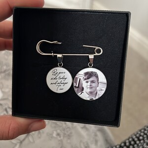 Groom Photo Buttonhole Charm With Poem Charm Personalised - Etsy UK