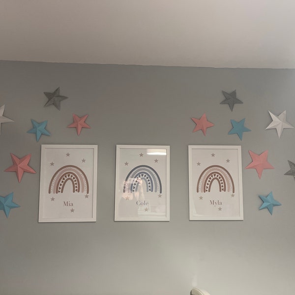 Paper Stars Pink Glitter Wall Hanging| Twinkle Little Star | Pink ...