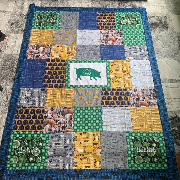 FFA Forever Blue Design on Gray - FFA Forever Blue - Riley Blake ...