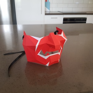 Oni Demon Mask Hannya Full Face Mask DIY Papercraft PDF Template - Etsy