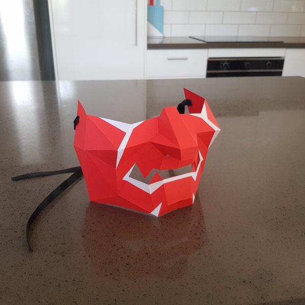 Kitsune Mask | Demon Fox Mask | Full Face Mask - DIY Papercraft (PDF ...