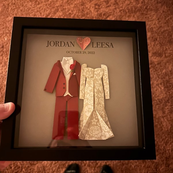 Personalized Wedding Heart Frame, First Anniversary Gift, Paper ...