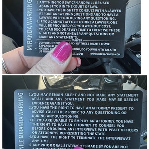 Metal Miranda Rights Card Spanish/english - Etsy