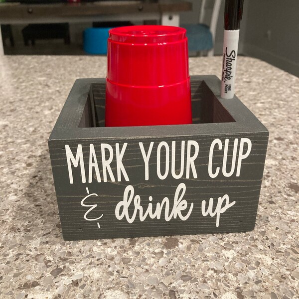 Mark Your Cup/party Cup Holder/red Solo Cup Holder/cup Caddy/wood Caddy ...