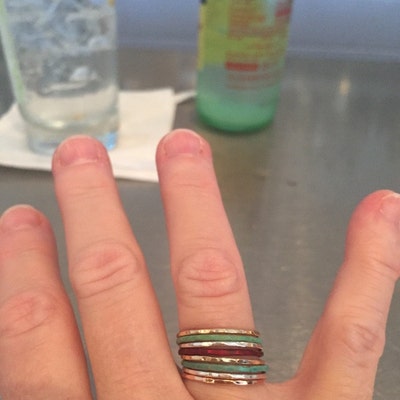 Stacking Rings / Thin Stacking Rings / Patina Stackable Rings / Stack / Silver Stack Ring ...
