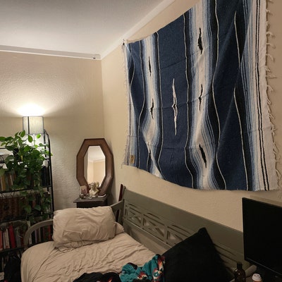 Premium Saltillo Serape Striped Earth Tones Fringed Throw Blanket by ...