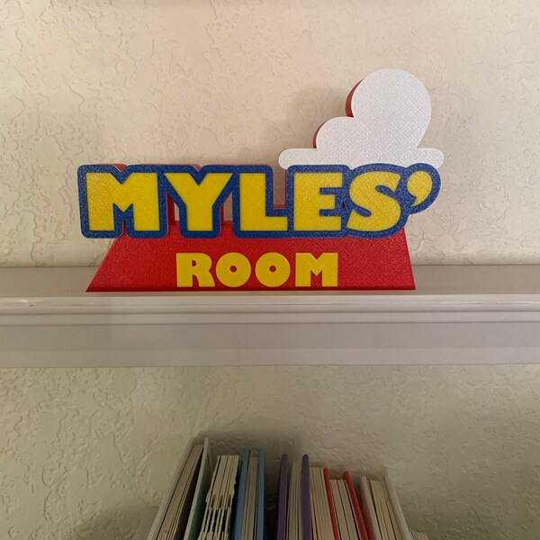 Toy Room Desk Name Sign Custom Made 3D Printed Story Sign for a ...