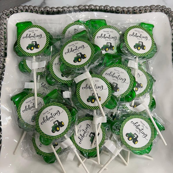 10 Tractors Tractor John Deer Suckers Lollipops Birthday Farm Party ...